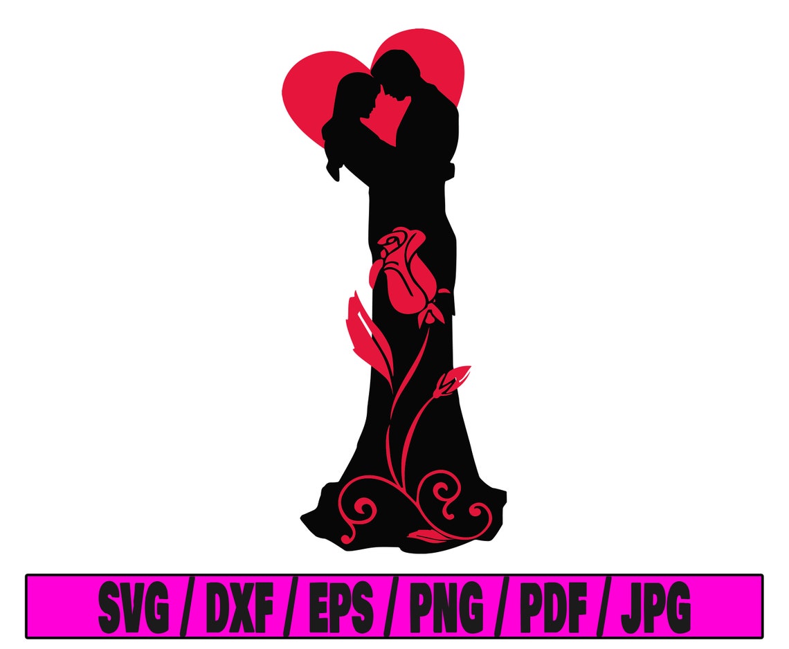 Couple Svg, Lovely Couple Svg, Love Svg, Lovers Svg, Lovers Silhouette ...