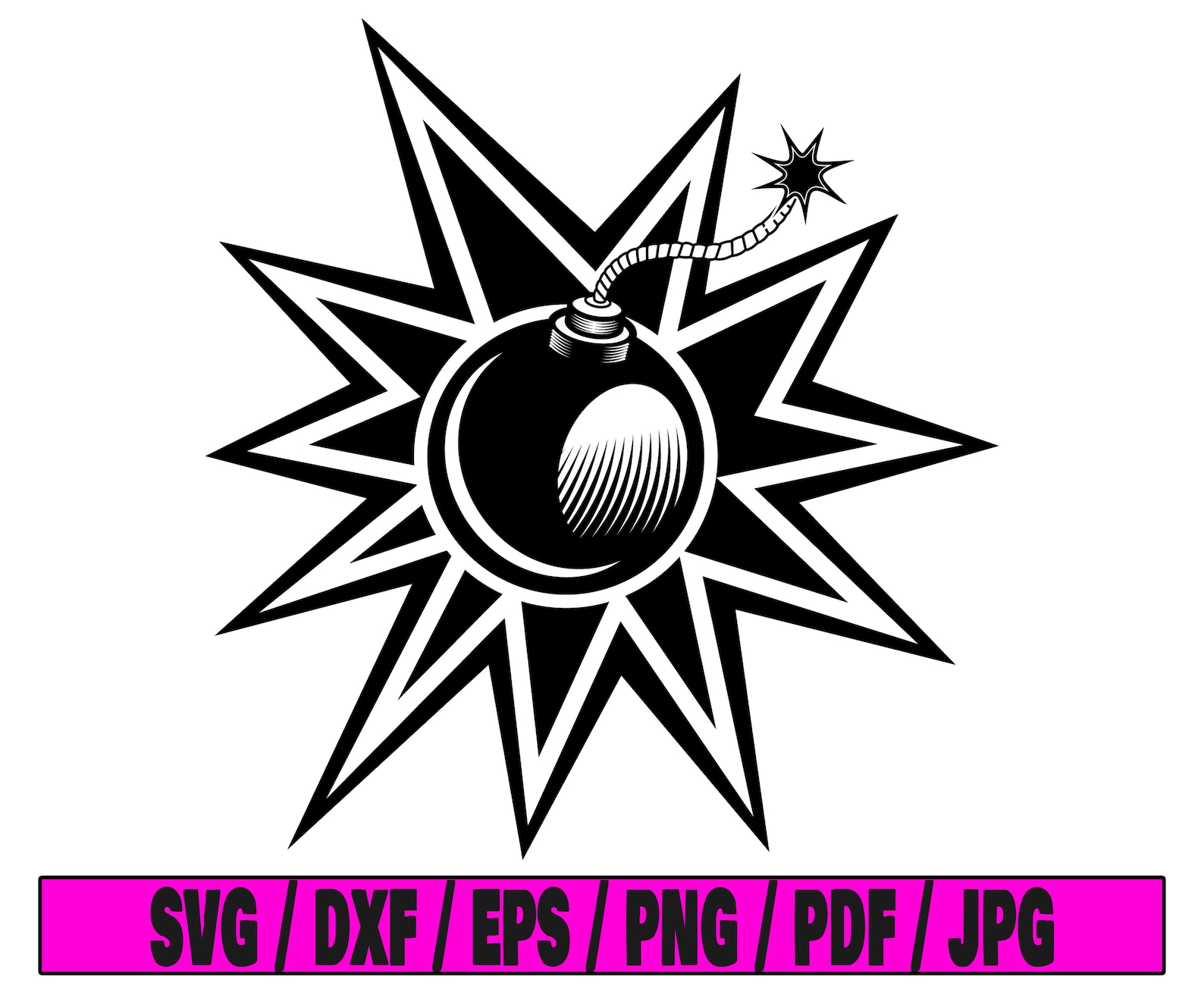 Cartoon Bomb Svg, Bomb Svg, Cartoon Svg, Explosion Svg, Bomb Silhouette ...