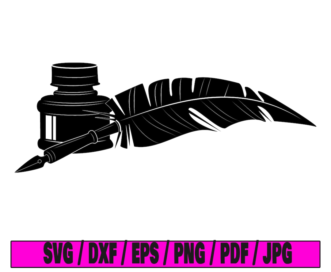 Feather and Quill Svg, Feather Svg, Vintage Pen Svg, Pen Svg, Quill Svg ...