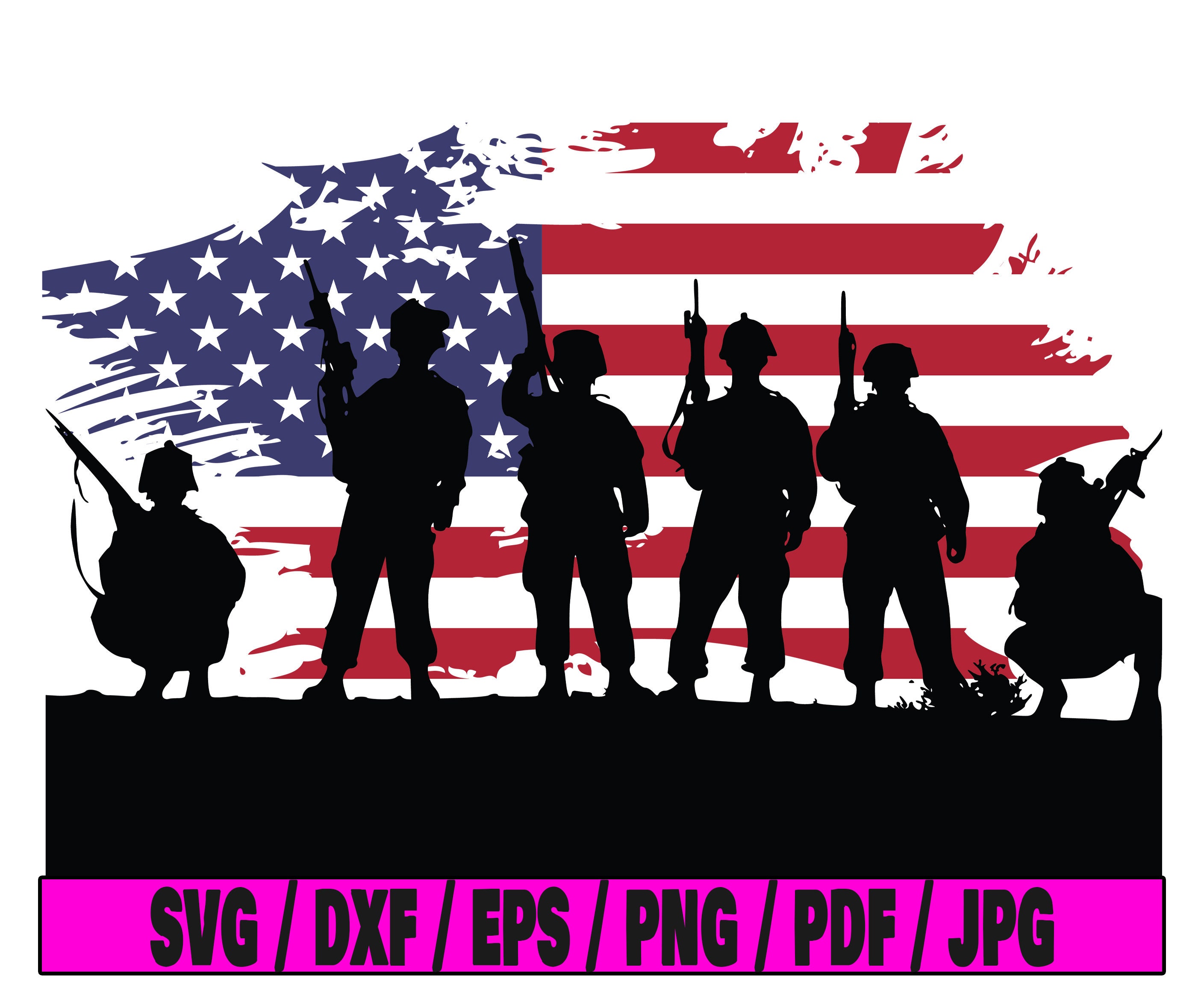 American Army Svg, Us Army Svg, Army Silhouette Svg, Military Svg - Etsy