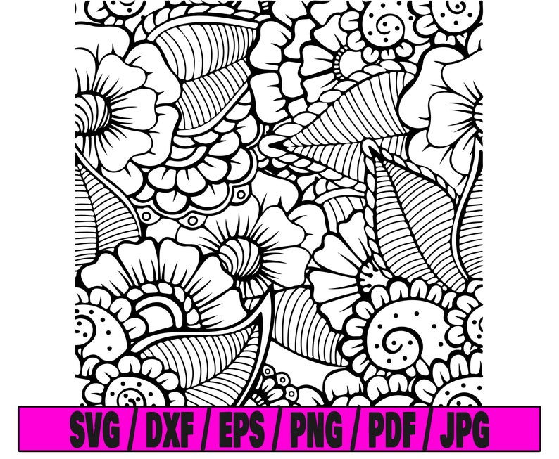 Floral Pattern Svg, Seamless Pattern Svg Cut File, Floral Clipart, Svg ...