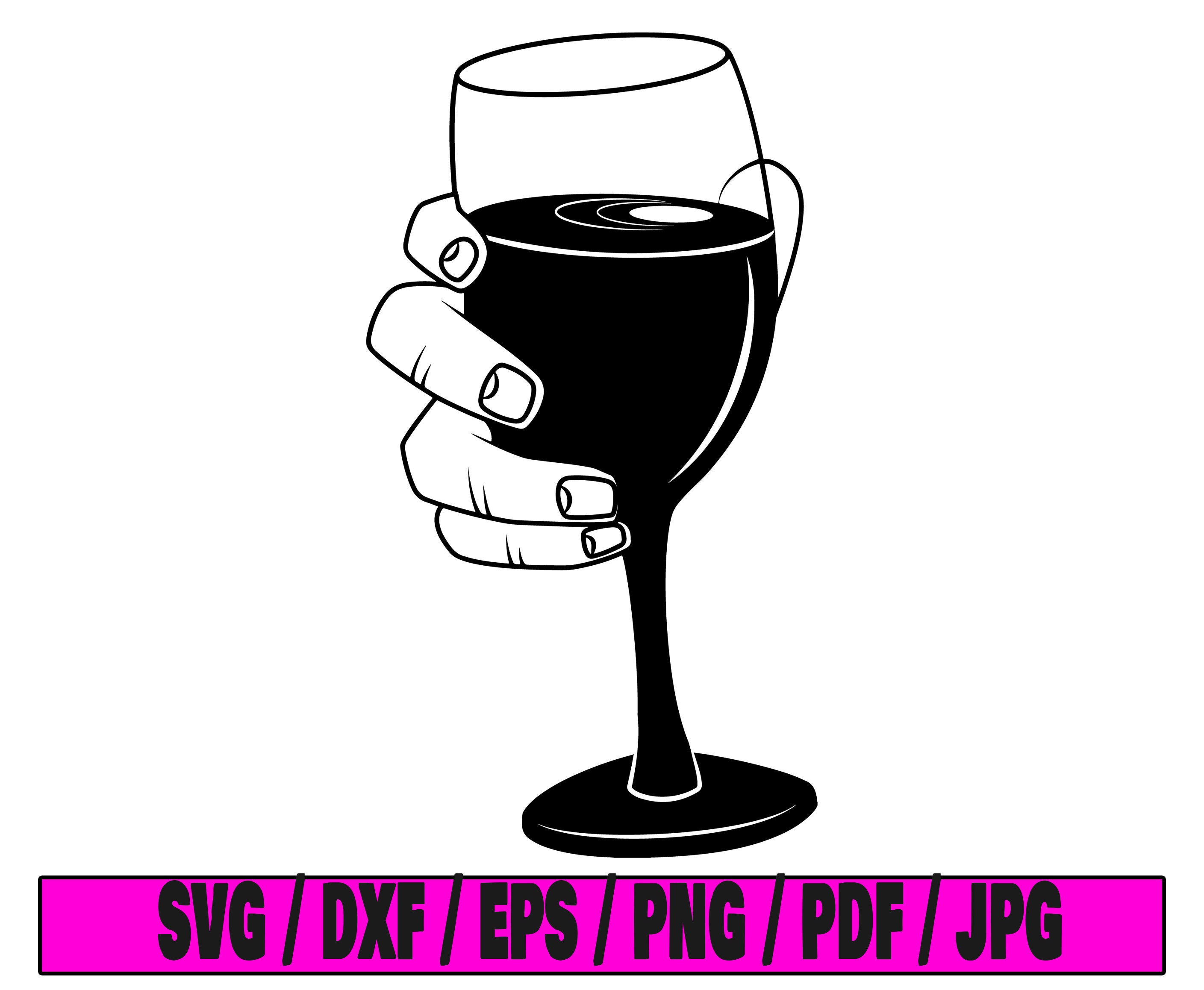 Glass of Wine Svg, Glass Svg, Wine Svg, Glass Svg, Hand Svg, Hand Holding Wine Svg - Etsy