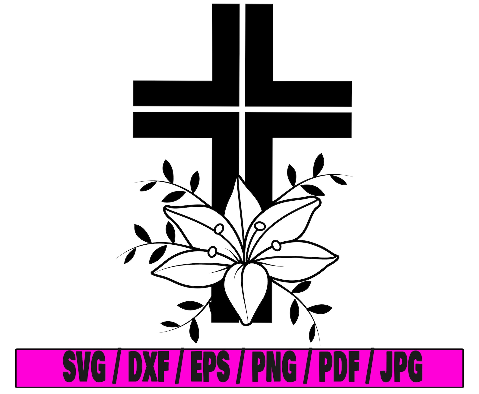 Cross Flower Svg, Cross Floral Svg, Cross Svg, Christianity Svg, Cross ...
