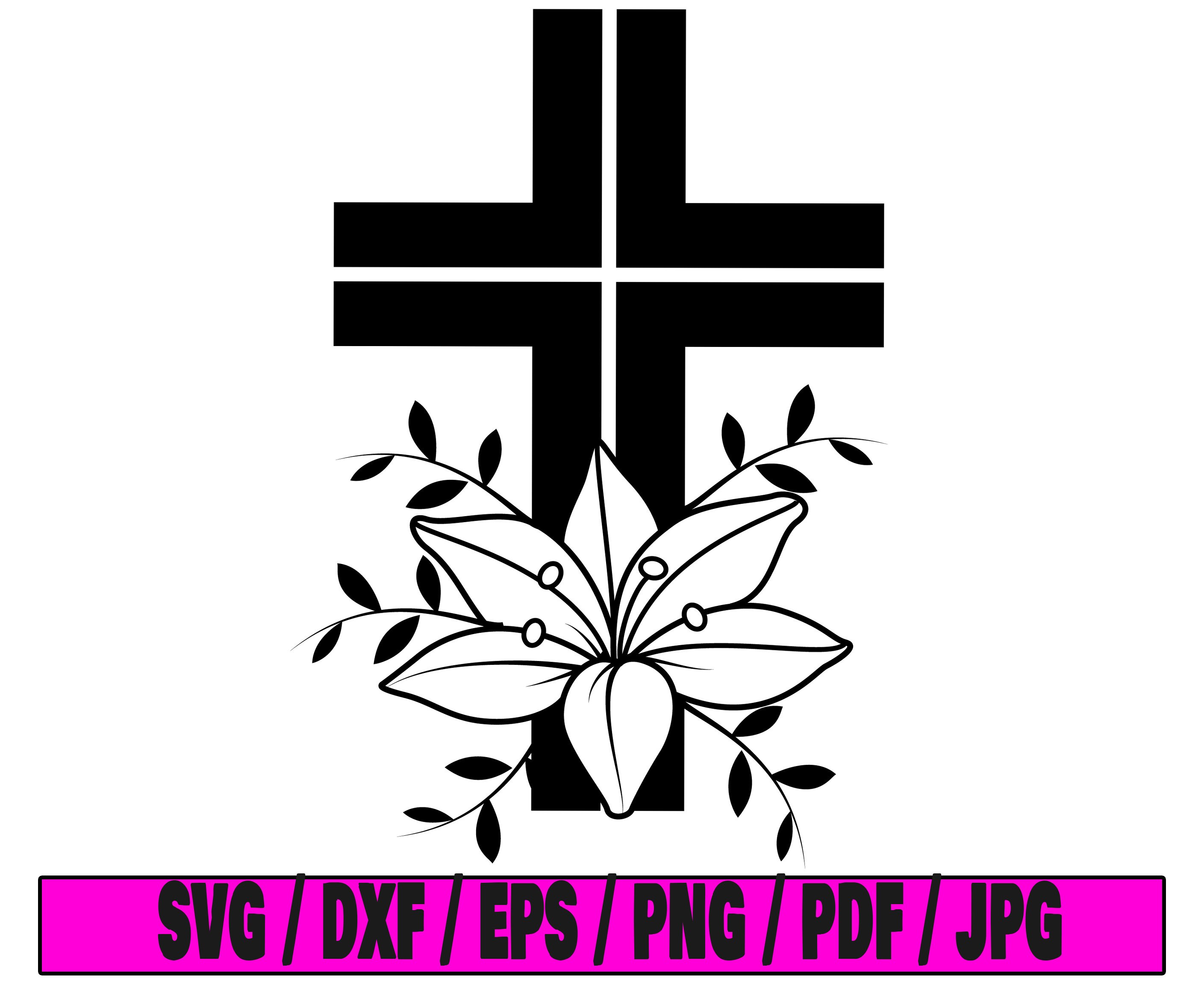 Cross Flower Svg, Cross Floral Svg, Cross Svg, Christianity Svg, Cross ...