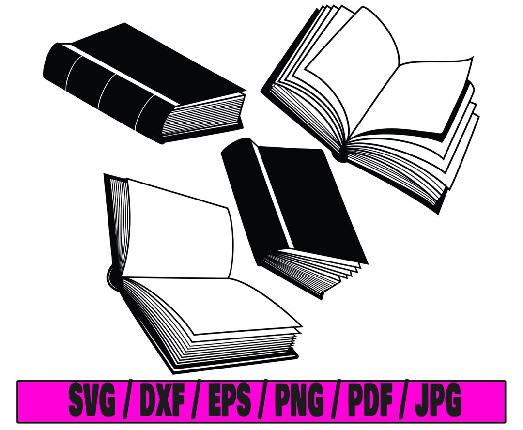 Books Svg, Book Svg, Svg Cut File, Pile of Books Svg, Silhouette Svg ...