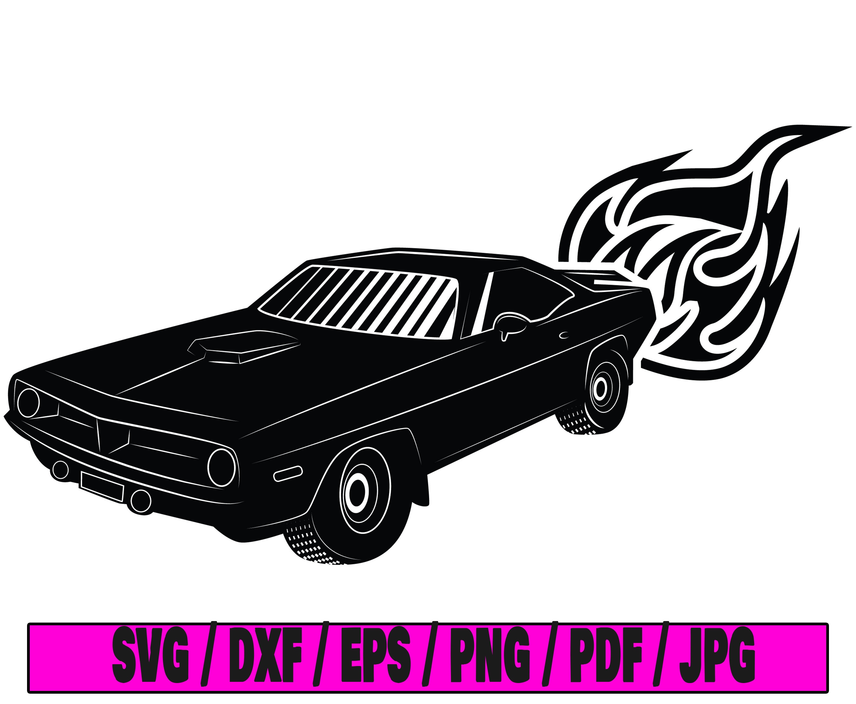 Car in Flames Svg, Car Svg, Speeding Car Svg, Drifting Svg, Car ...