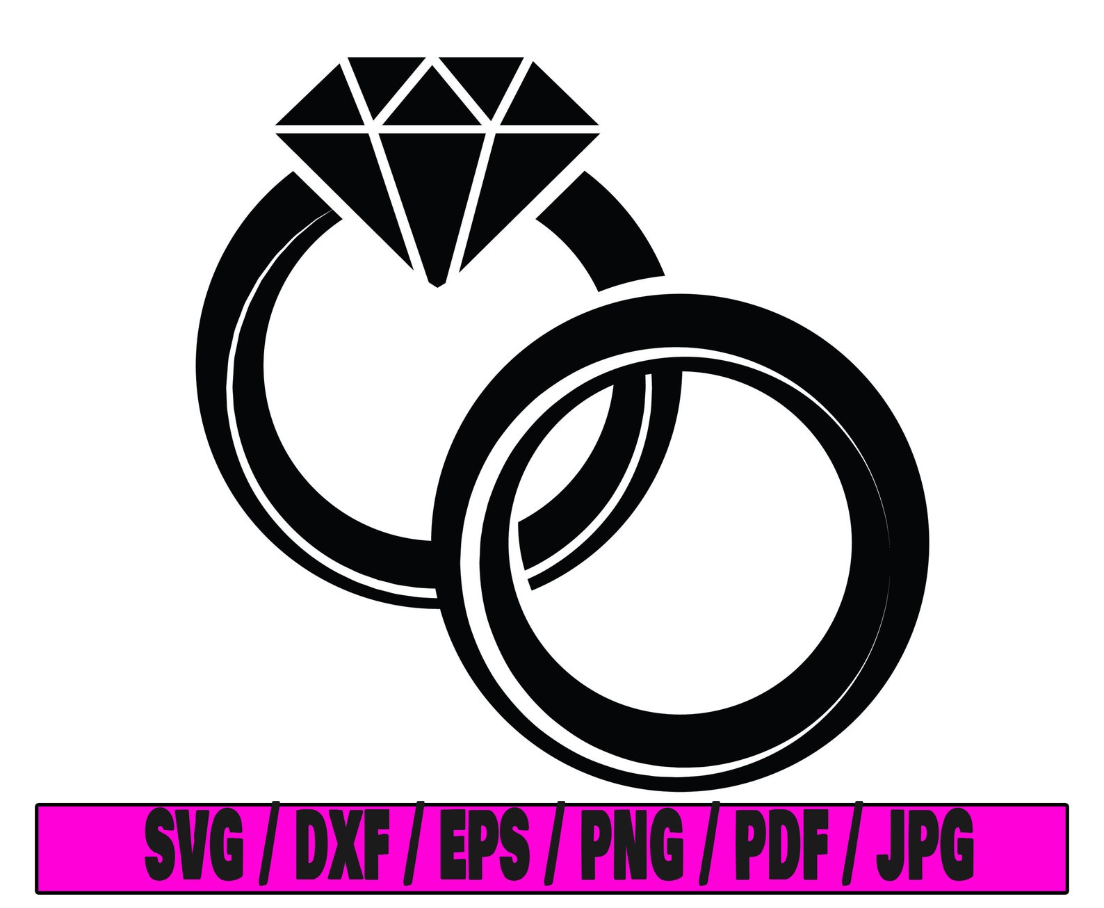 Wedding Rings Svg, Rings Svg, Wedding Svg, Rings Silhouette Svg ...