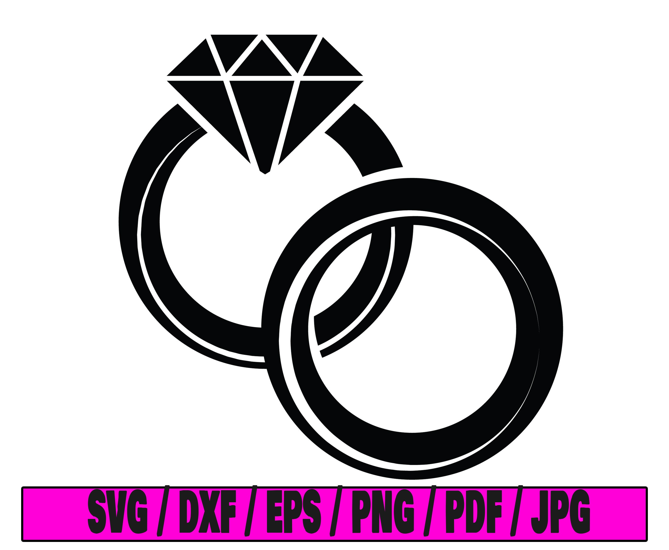 Wedding Rings Svg, Rings Svg, Wedding Svg, Rings Silhouette Svg ...