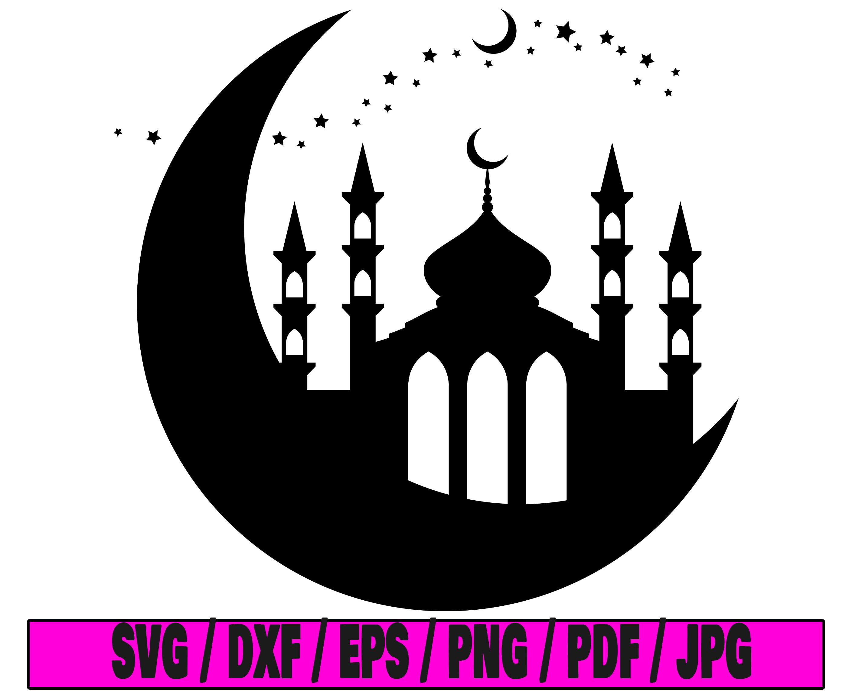Mosque Svg, Masjid Svg, Islam Svg, Muslim Svg, Mosque Silhouette Svg ...