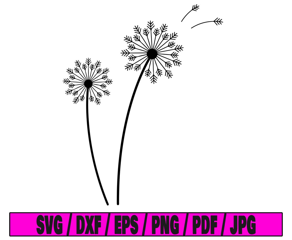 Dandelion Svg, Flower Svg, Dandelion Silhouette Svg, Flowers Svg ...