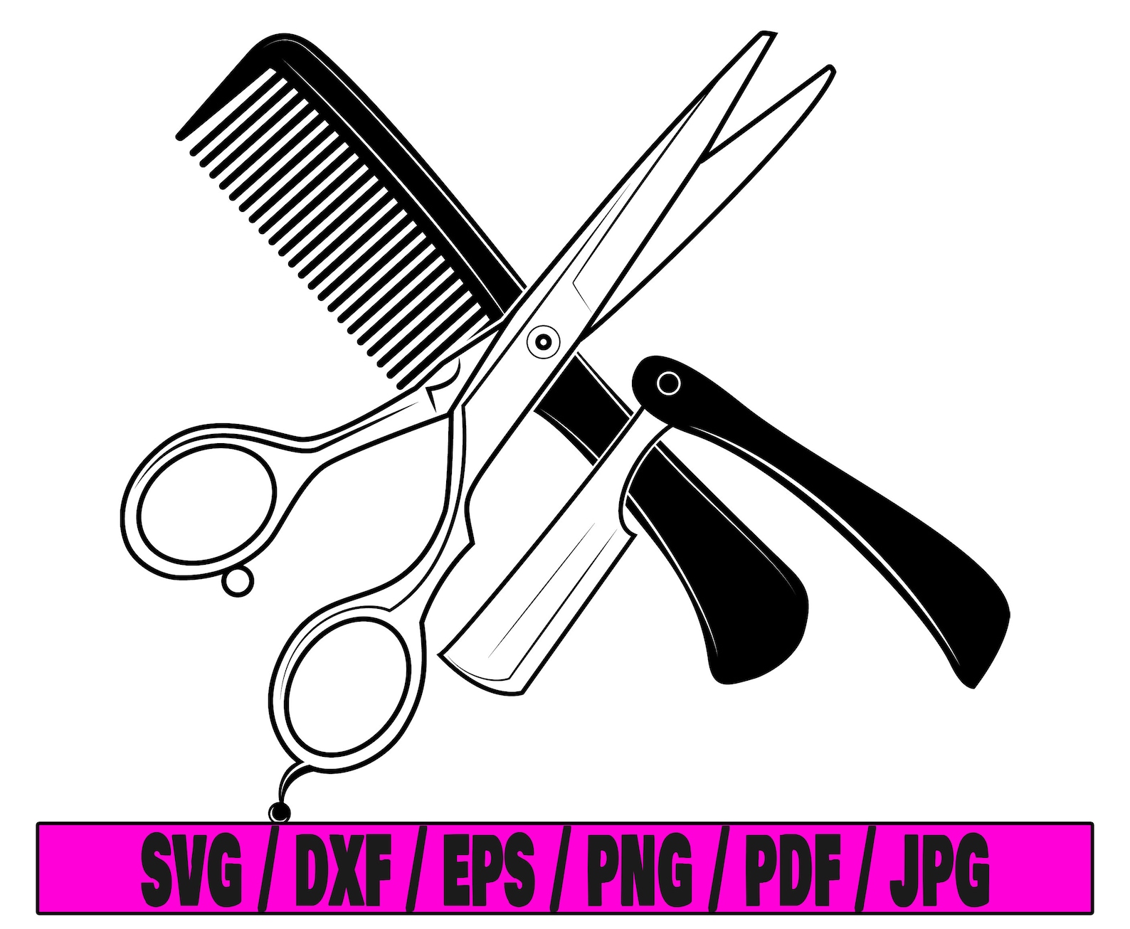 Barber Tools Svg, Scissors Svg, Barber Svg Cut File, Razor Svg - Etsy