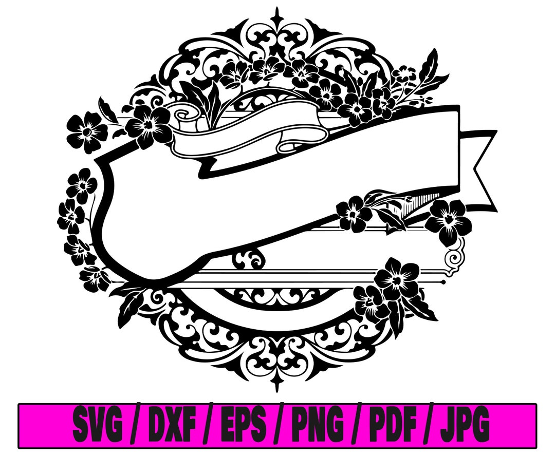 Floral Ornament Svg, Floral Svg, Flower Frame Svg, Text Svg - Etsy