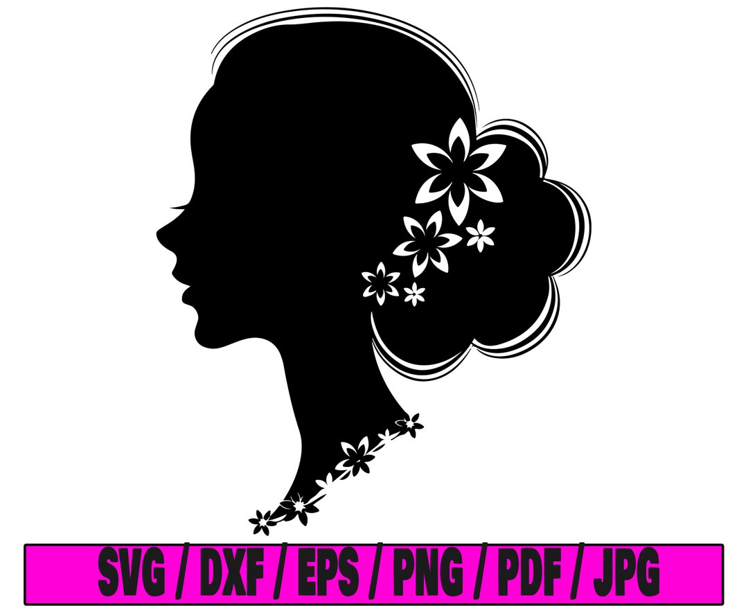 Floral Girl Svg Girl Silhouette Svg Floral Design Svg Flower Girl