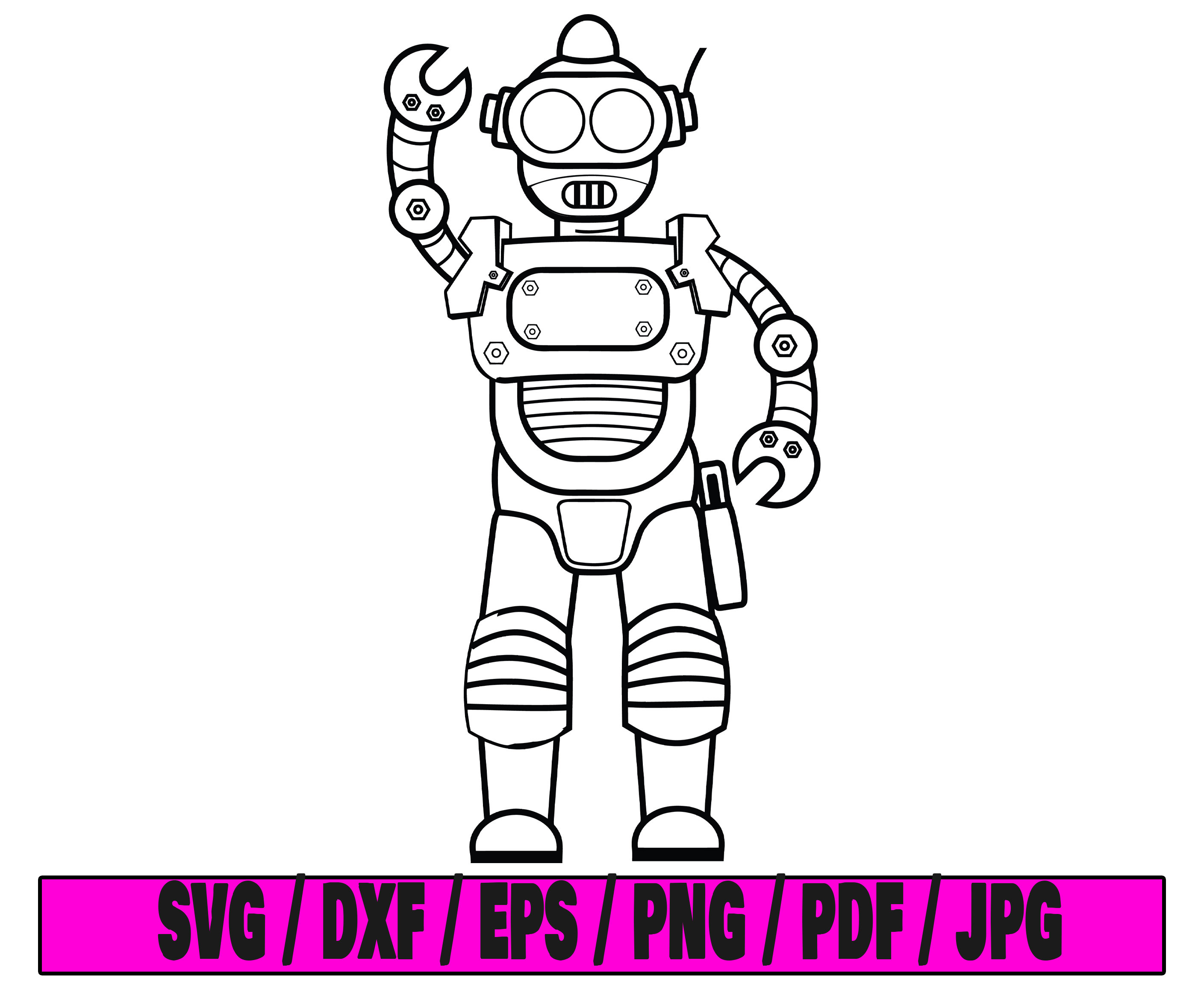 Retro Robot Svg, Robot Svg, Retro Svg, Vintage Scg, Sci Fi Svg, Robot ...