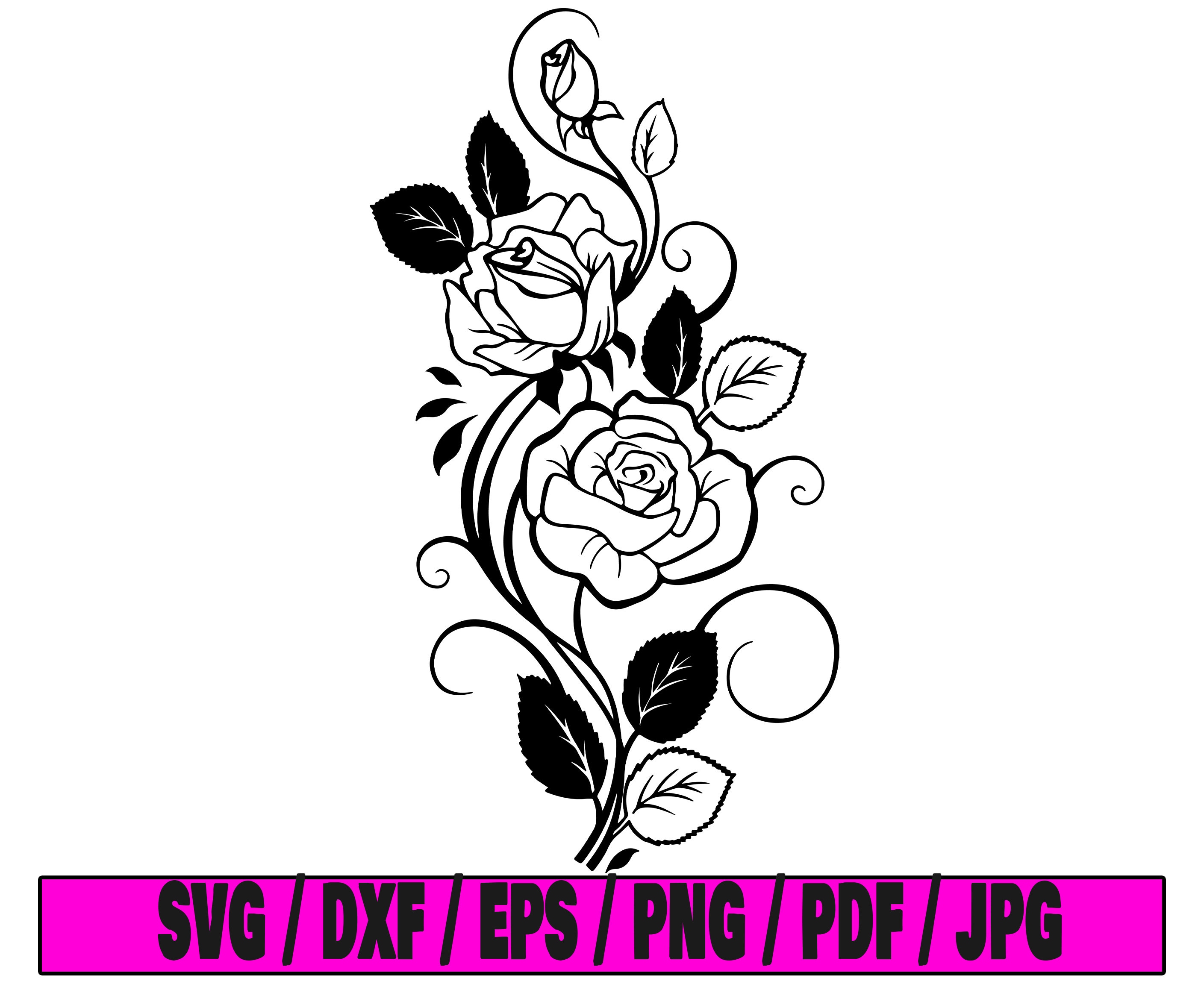 Rose Svg, Rose Ornament Svg, Flower Svg, Floral Design Svg, Ornament ...