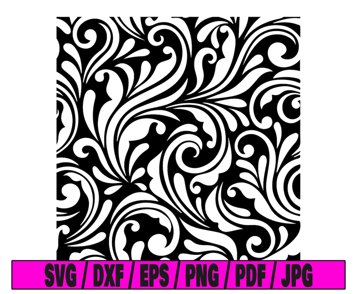 Damask Pattern Svg, Seamless Pattern Svg, Tooled Leather Svg, Pattern ...