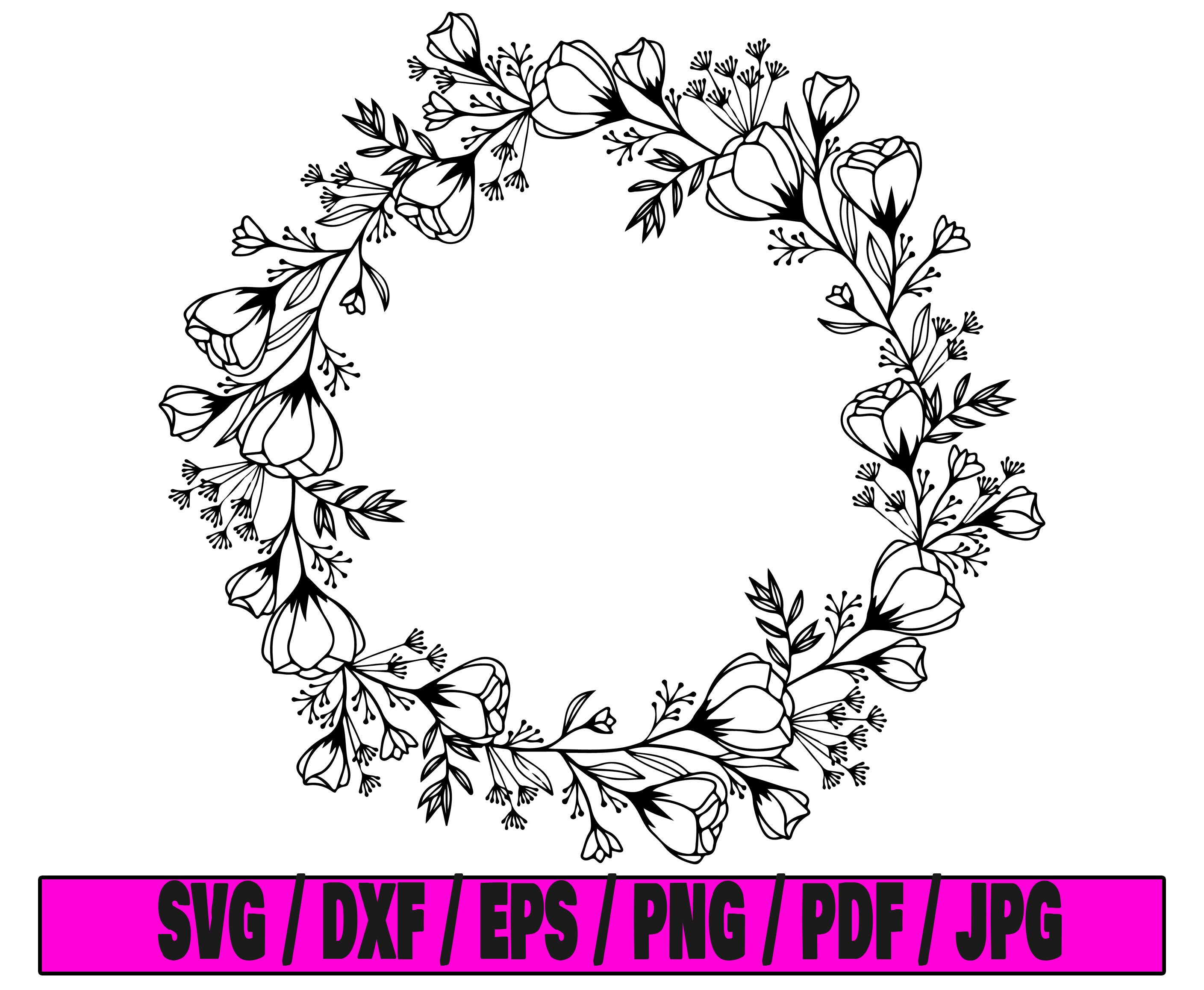 Floral Circle Svg, Floral Svg, Circle Svg, Floral Ornament Svg, Floral ...