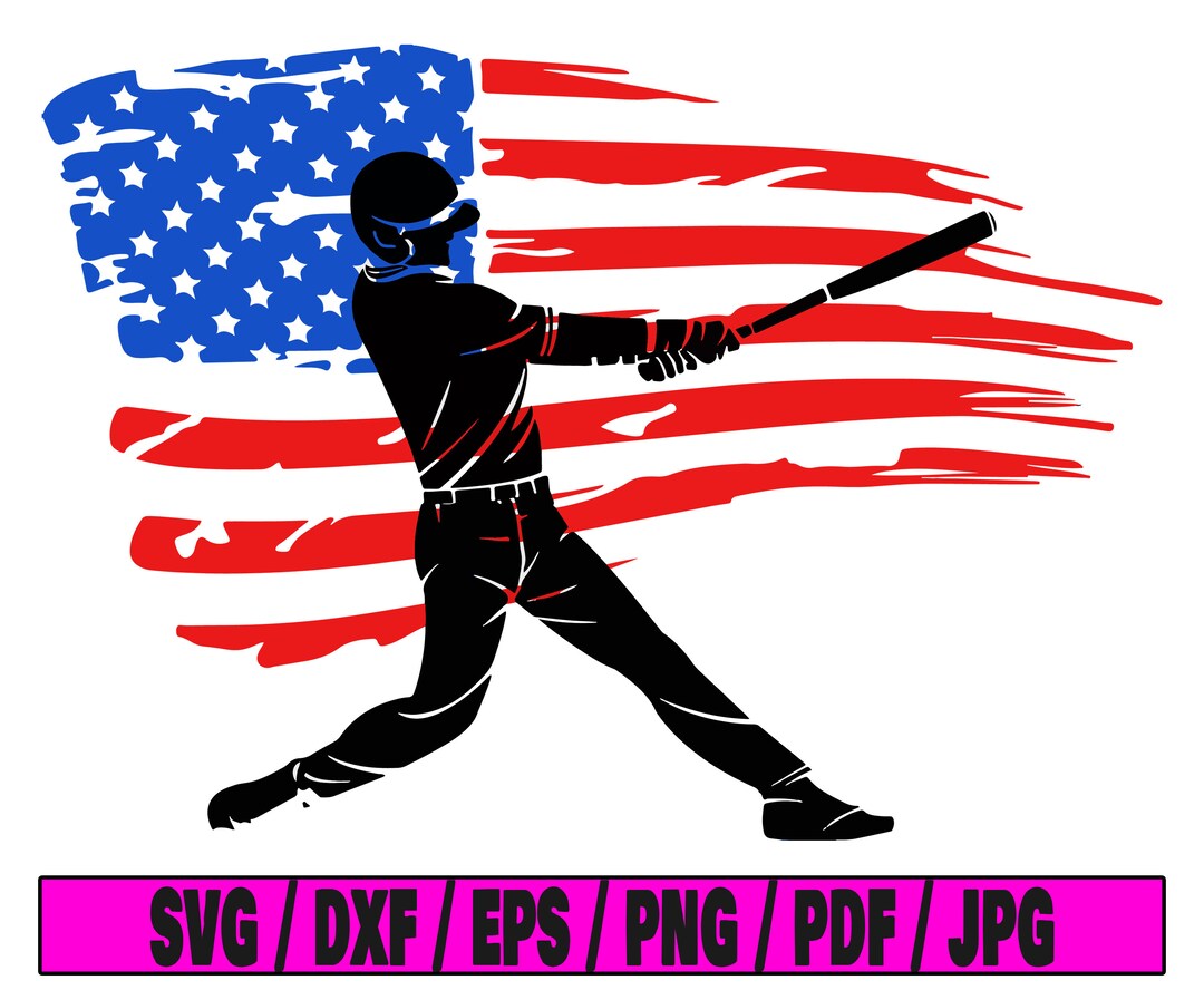 Baseball Svg, Baseball Player Svg, American Flag Svg, American Baseball ...