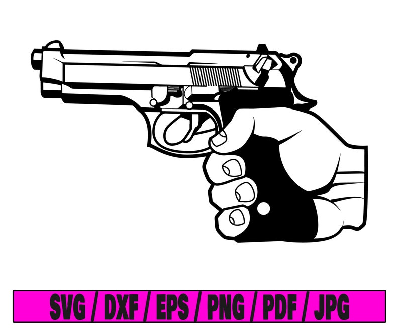 Handgun Svg, Gun Svg, Pistol Svg, Weapon Svg, Gun Outline Svg, Outline ...