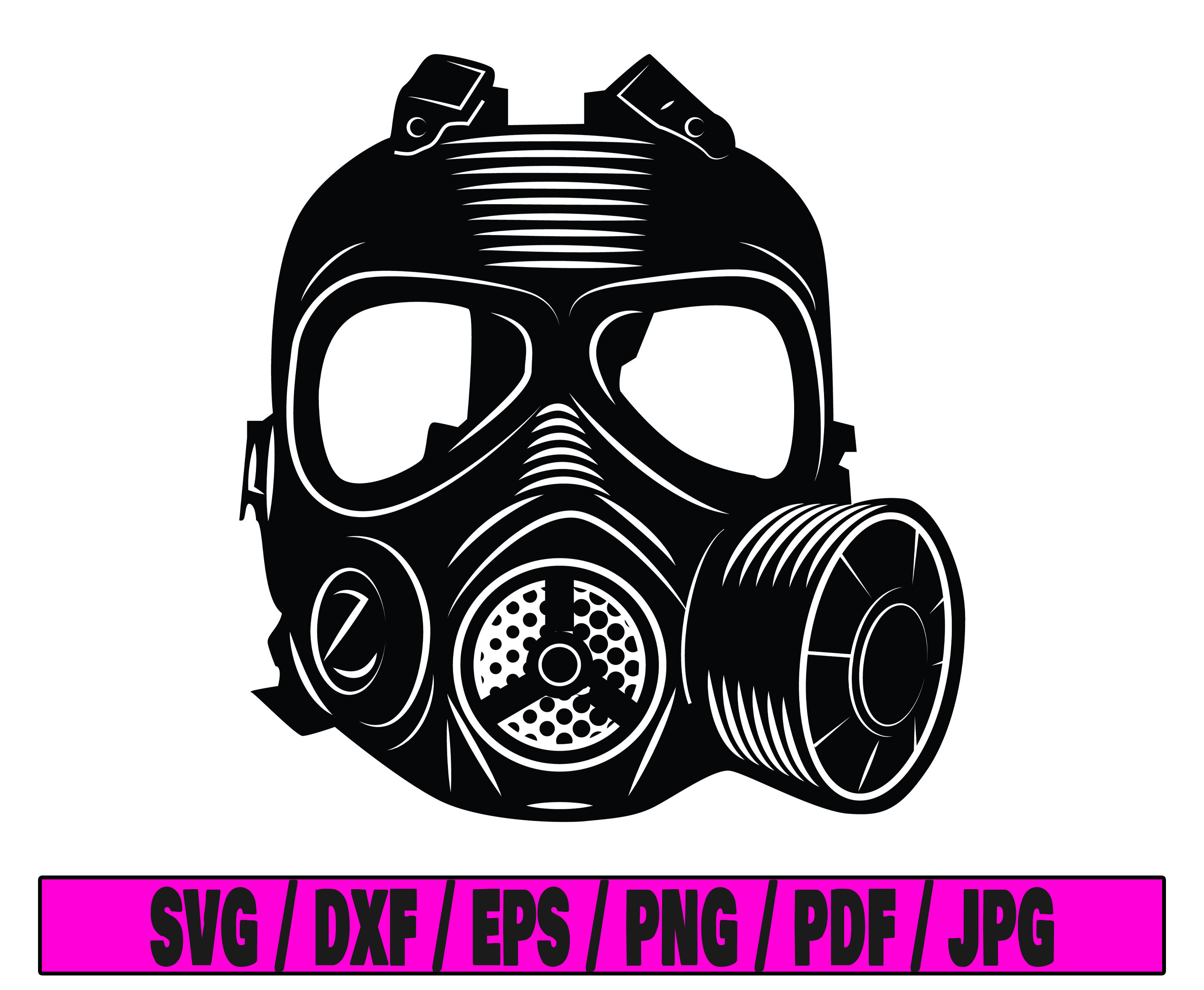 Gas Mask Svg, Mask Svg, Gas Svg, Mask Silhouette Svg - Etsy