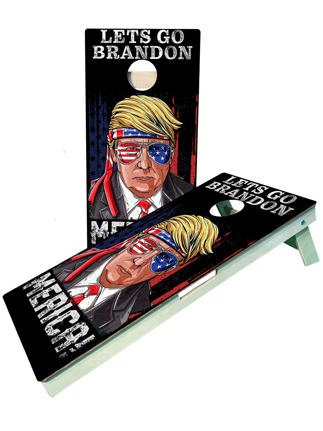 Trump Lets Go Brandon Cornhole Boards - Etsy