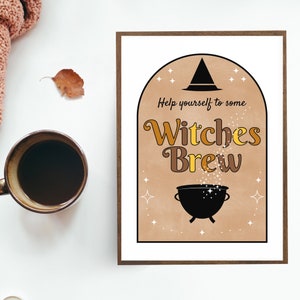 Witches Brew Sign, Halloween Coffee Bar, Halloween Printable - Etsy