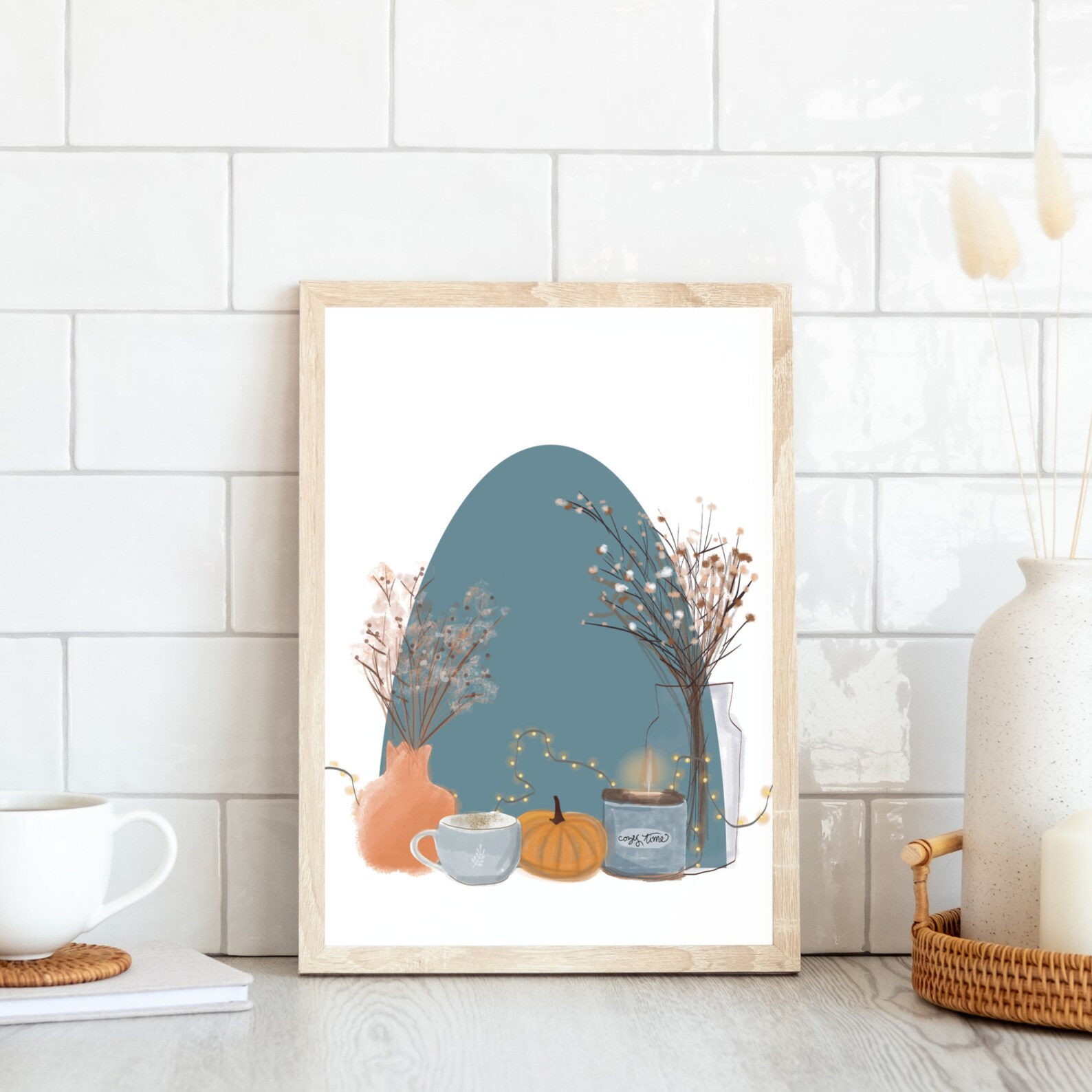 Fall Vibes Art Print Autumn Printable Fall Porch Sign Cozy - Etsy