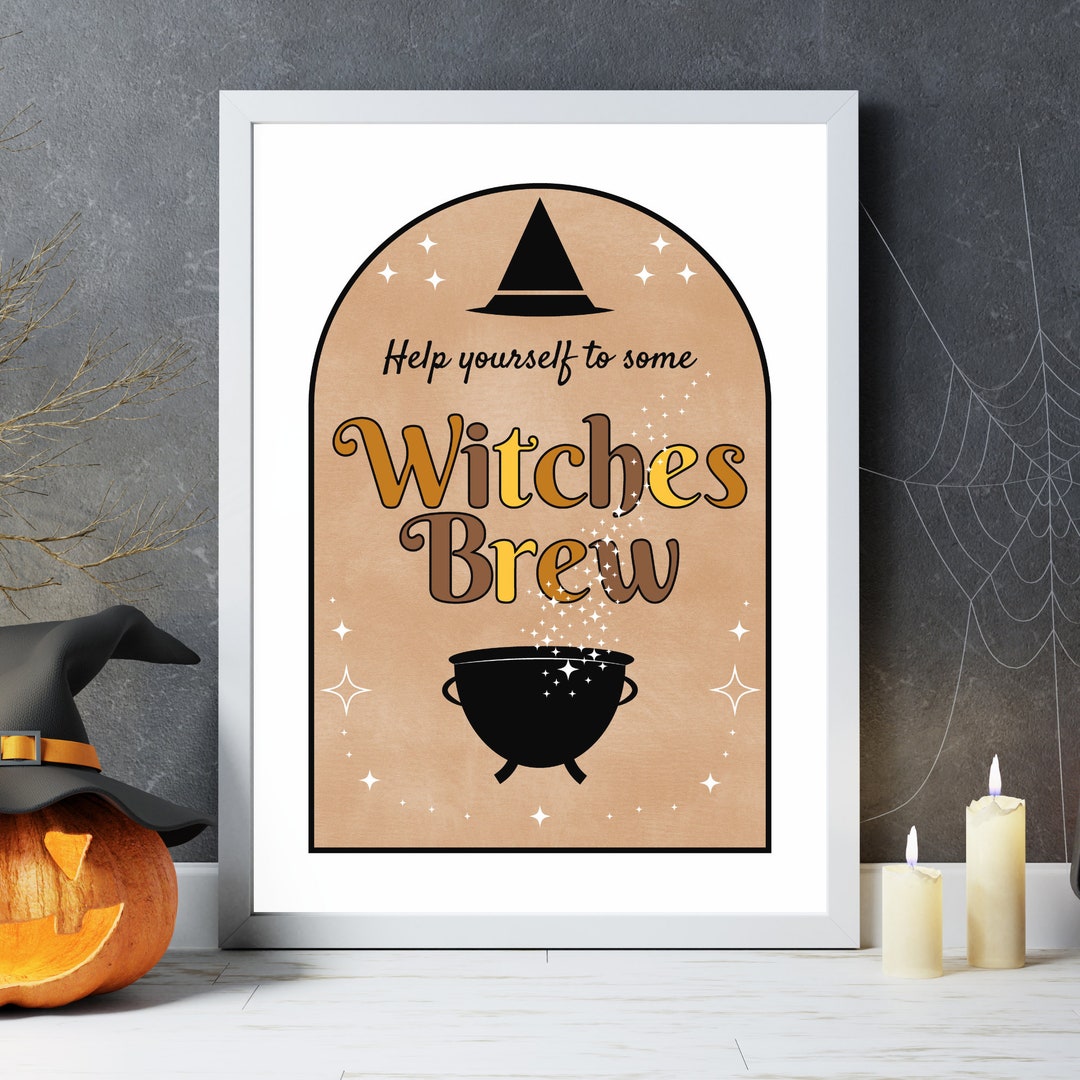 Witches Brew Sign, Halloween Coffee Bar, Halloween Printable - Etsy