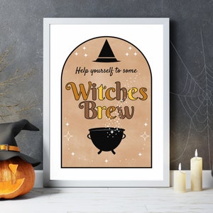 Witches Brew Sign, Halloween Coffee Bar, Halloween Printable - Etsy