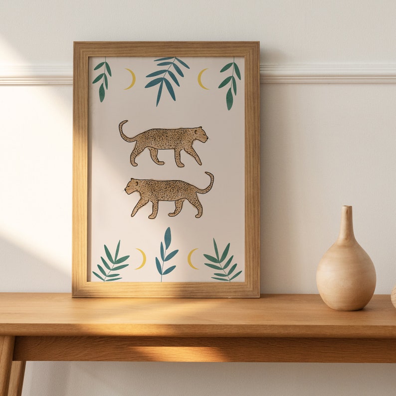 Cheetah Art Print Boho Cheetah Art Jungle Poster - Etsy