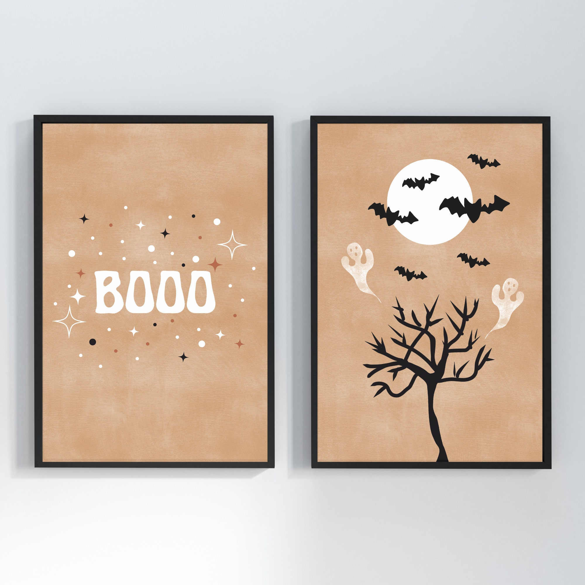 Spooky Vibes Poster Set Halloween Printables Set of 6 Wall - Etsy
