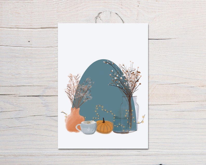 Fall Vibes Art Print Autumn Printable Fall Porch Sign Cozy | Etsy