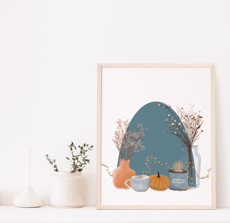 Fall Vibes Art Print Autumn Printable Fall Porch Sign Cozy | Etsy