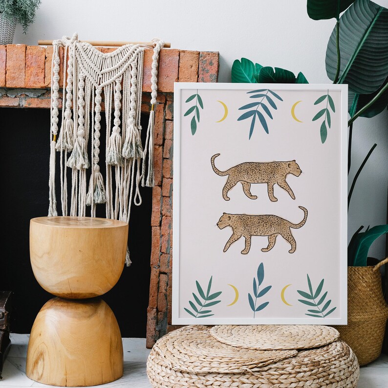 Cheetah Art Print Boho Cheetah Art Jungle Poster - Etsy
