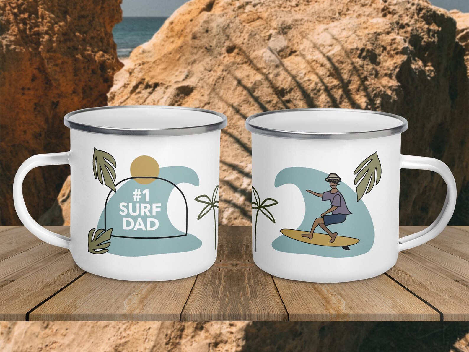 Surf Dad Gift, Surfer Enamel Mug, Surf Gifts for Men - Etsy
