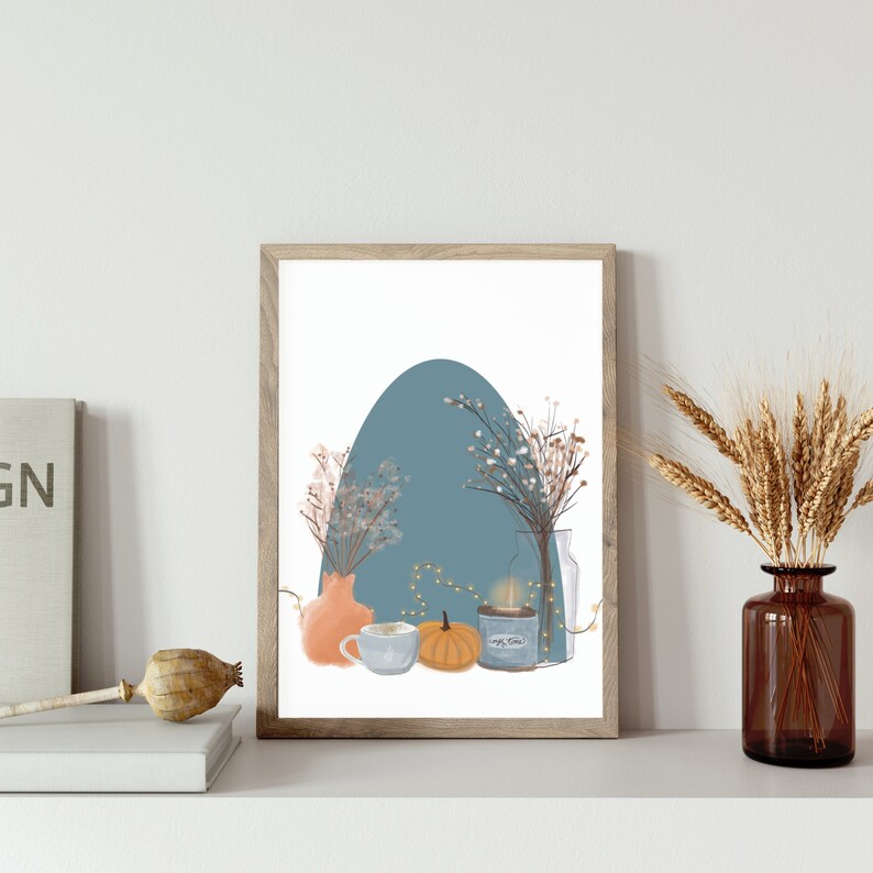 Fall Vibes Art Print Autumn Printable Fall Porch Sign Cozy - Etsy