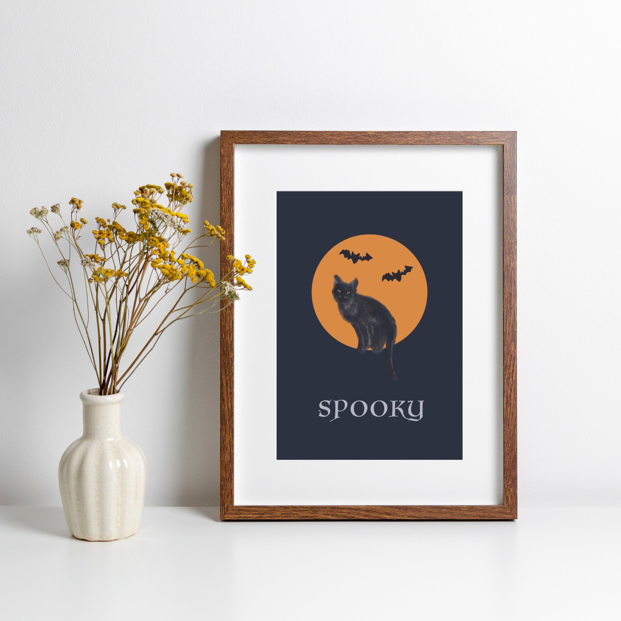 Spooky Halloween Cat Halloween Printable Cute Halloween - Etsy