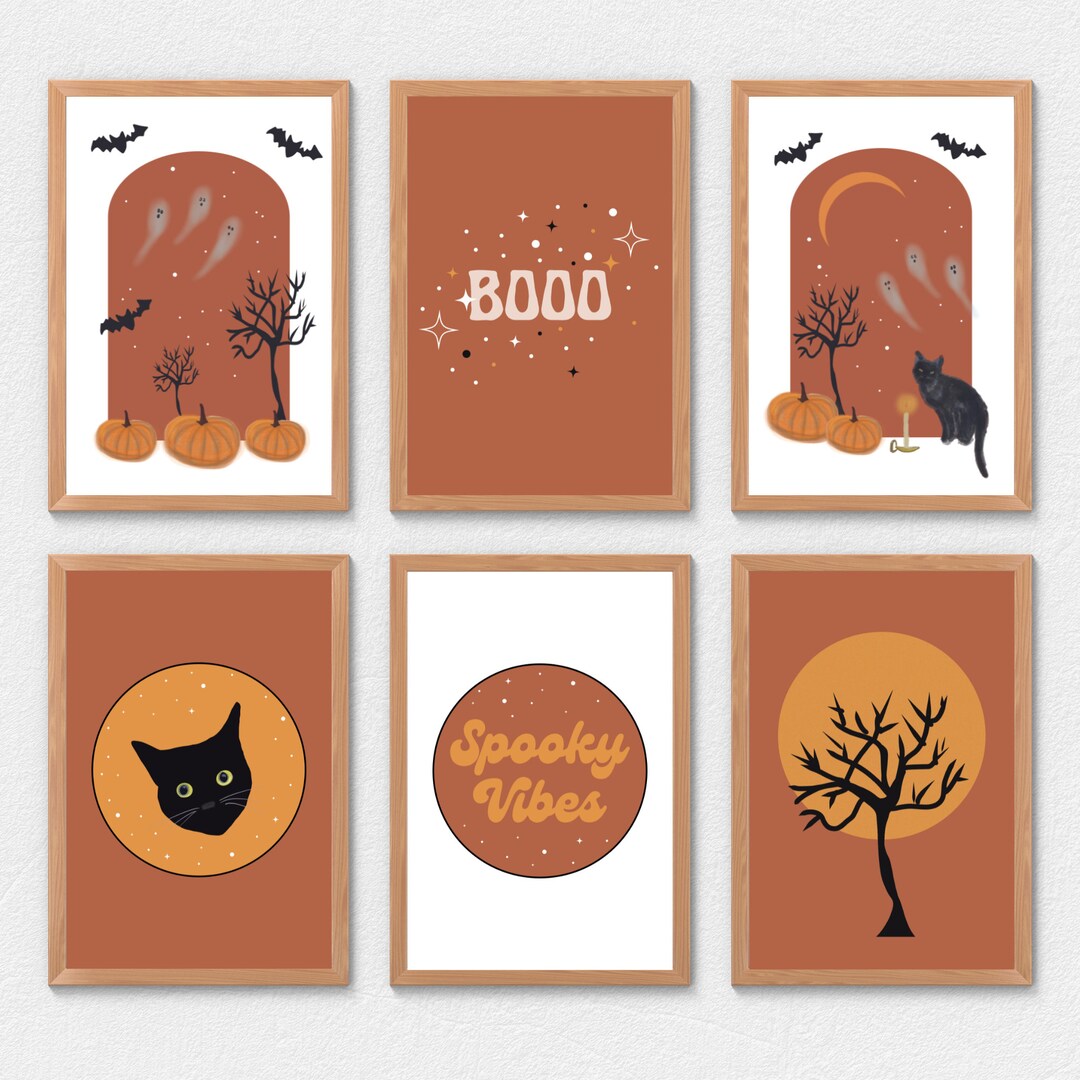 Boho Halloween Print Set Spooky Posters Halloween Gallery - Etsy.de