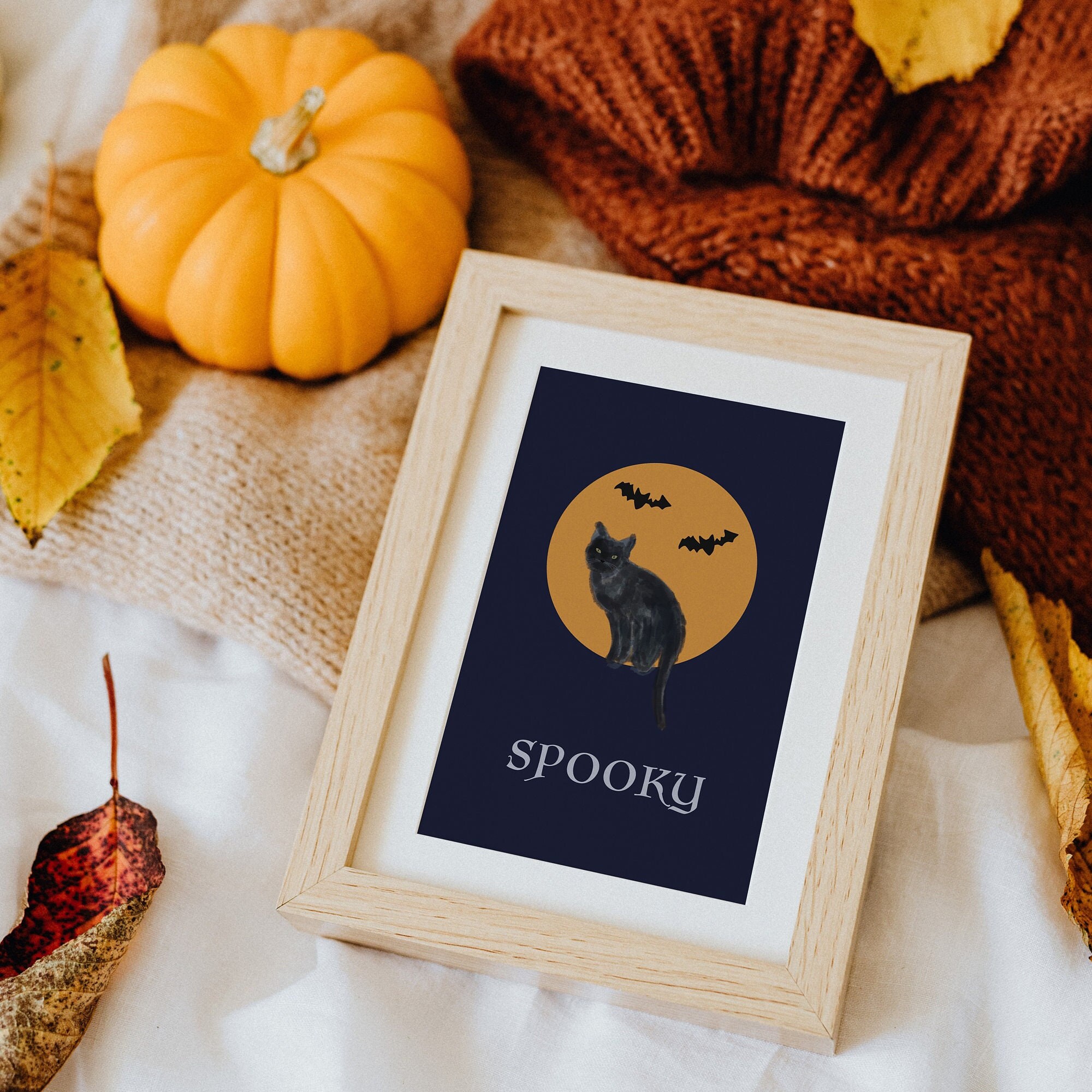 Spooky Halloween Cat Halloween Printable Cute Halloween - Etsy