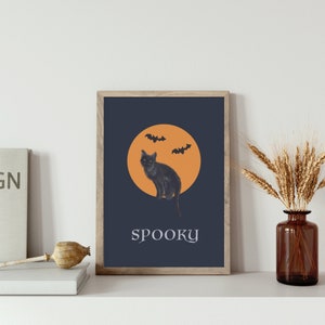Spooky Halloween Cat Halloween Printable Cute Halloween - Etsy