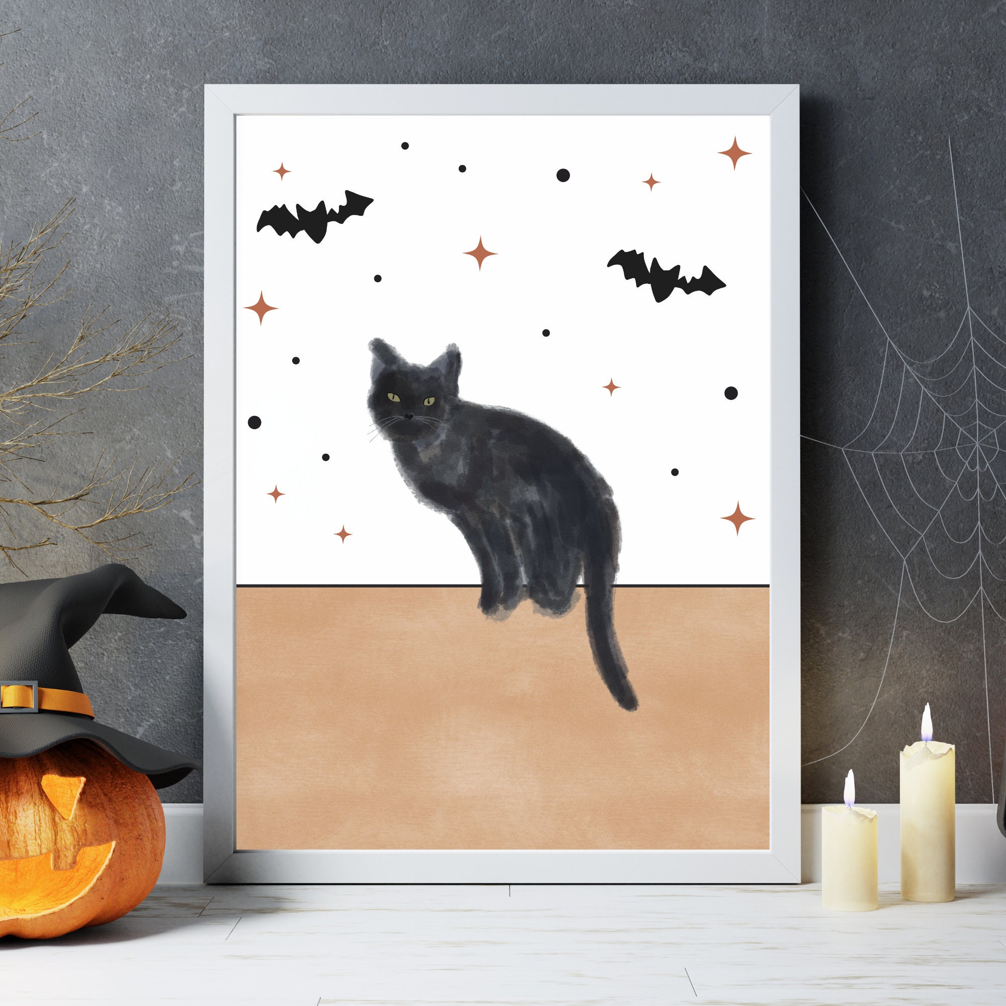 Spooky Vibes Poster Set Halloween Printables Set of 6 Wall - Etsy