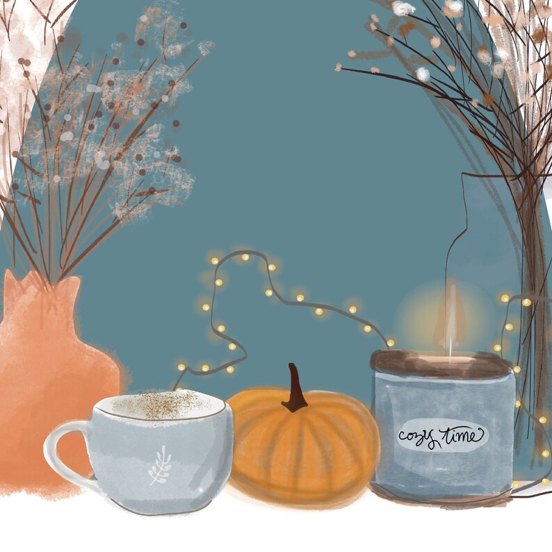 Fall Vibes Art Print Autumn Printable Fall Porch Sign Cozy | Etsy