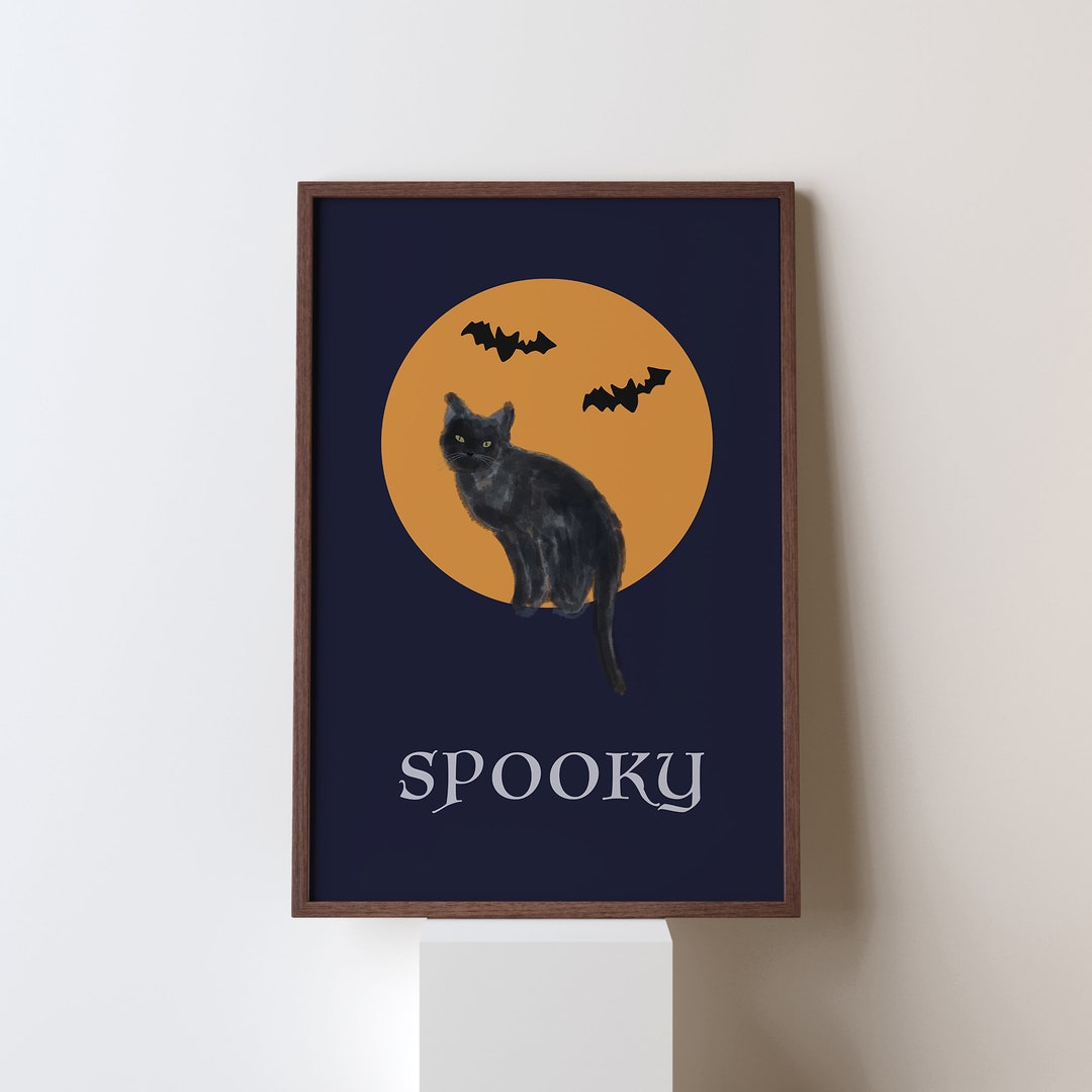 Spooky Halloween Cat Halloween Printable Cute Halloween - Etsy