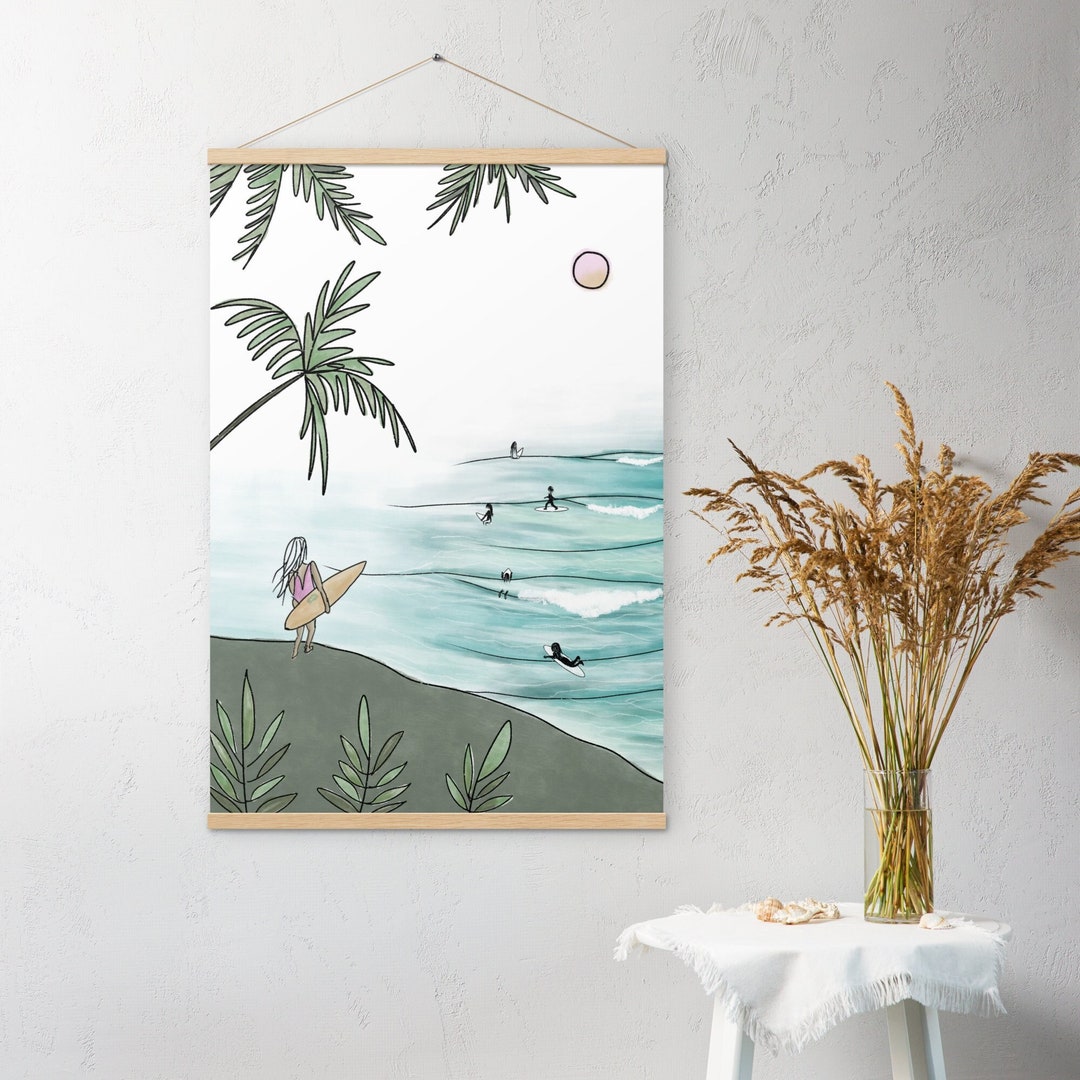 Surfer Girl Hanging Poster, the Surf Check, Beach Girl Wall Decor - Etsy