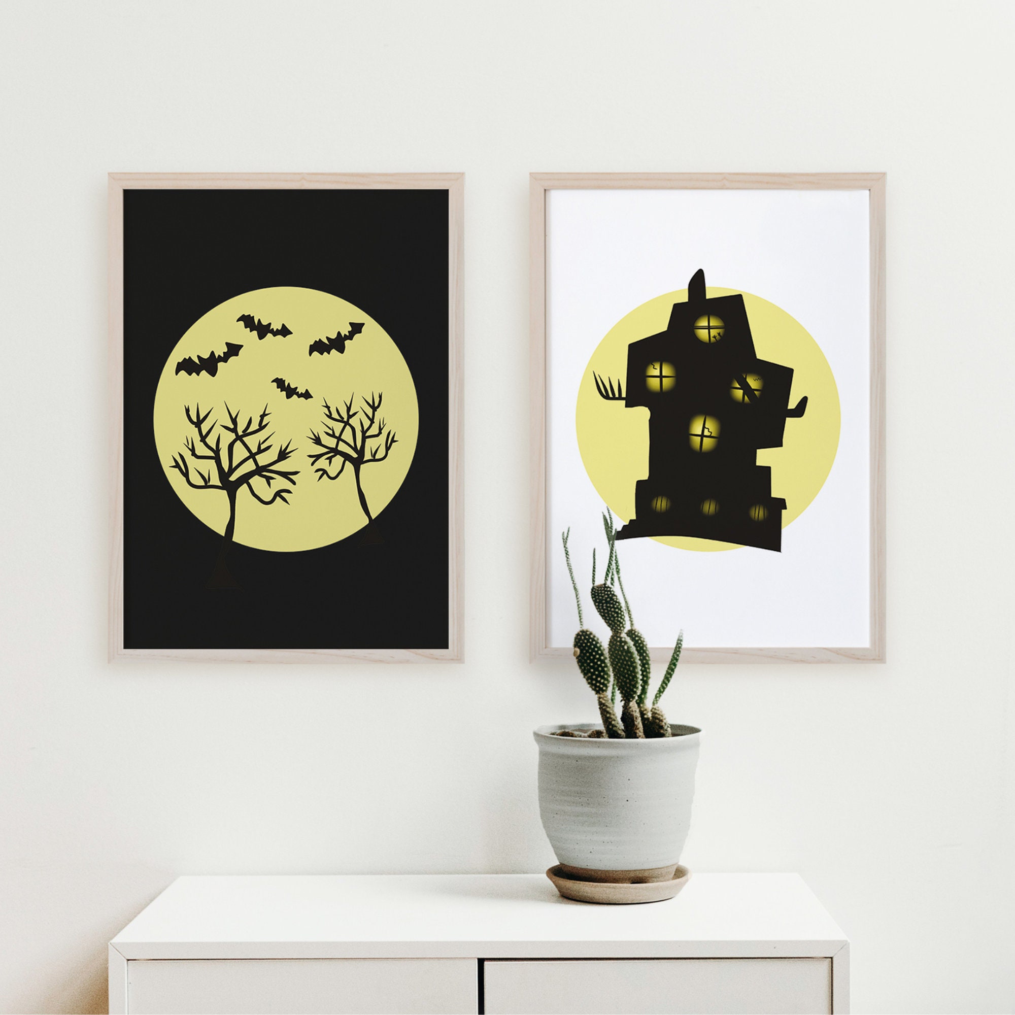 Halloween Printable Poster Set Spooky Prints Haunted House - Etsy