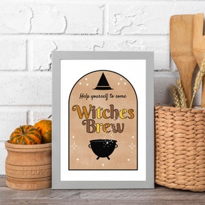 Witches Brew Sign, Halloween Coffee Bar, Halloween Printable - Etsy