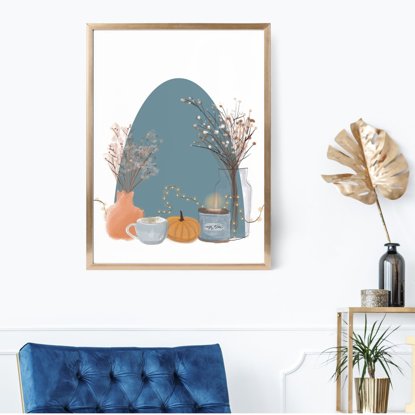 Fall Vibes Art Print Autumn Printable Fall Porch Sign Cozy - Etsy