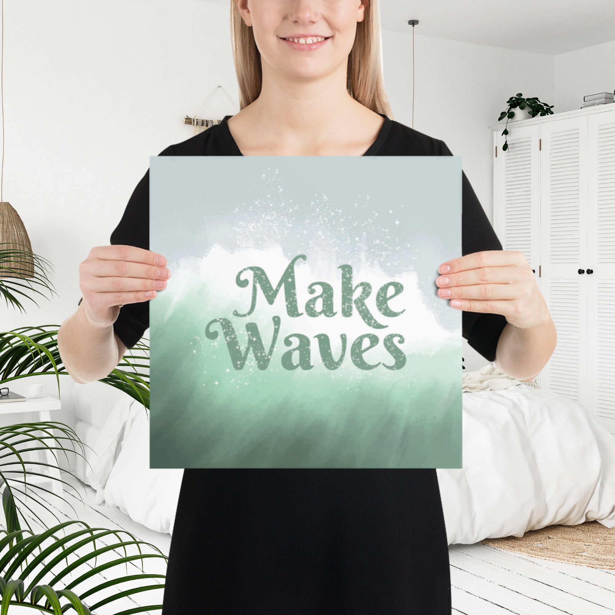 Make Waves Poster Ocean Waves Print Surfer Wall Art - Etsy