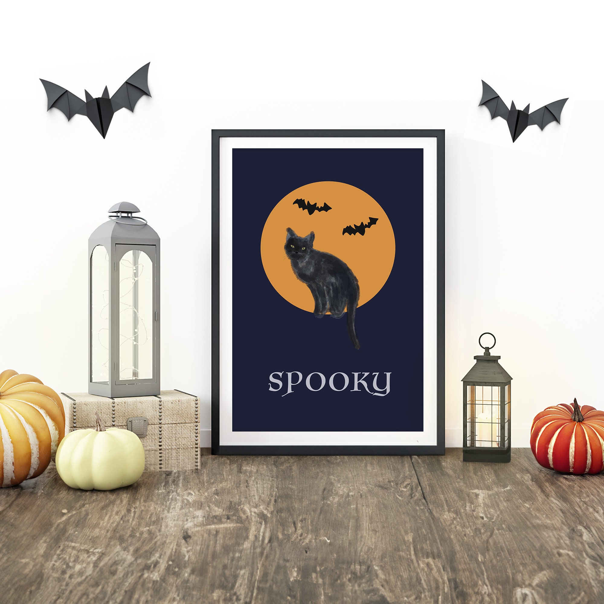 Spooky Halloween Cat Halloween Printable Cute Halloween - Etsy