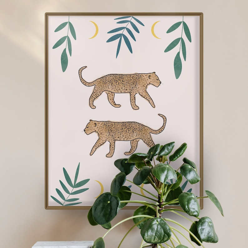 Cheetah Art Print Boho Cheetah Art Jungle Poster - Etsy